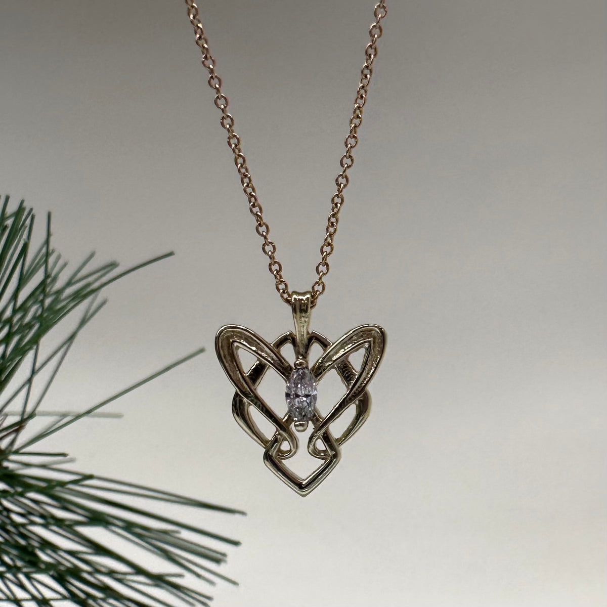14k Gold Arwen Pendant -Lab Grown Diamond – Bostonian Jewelers