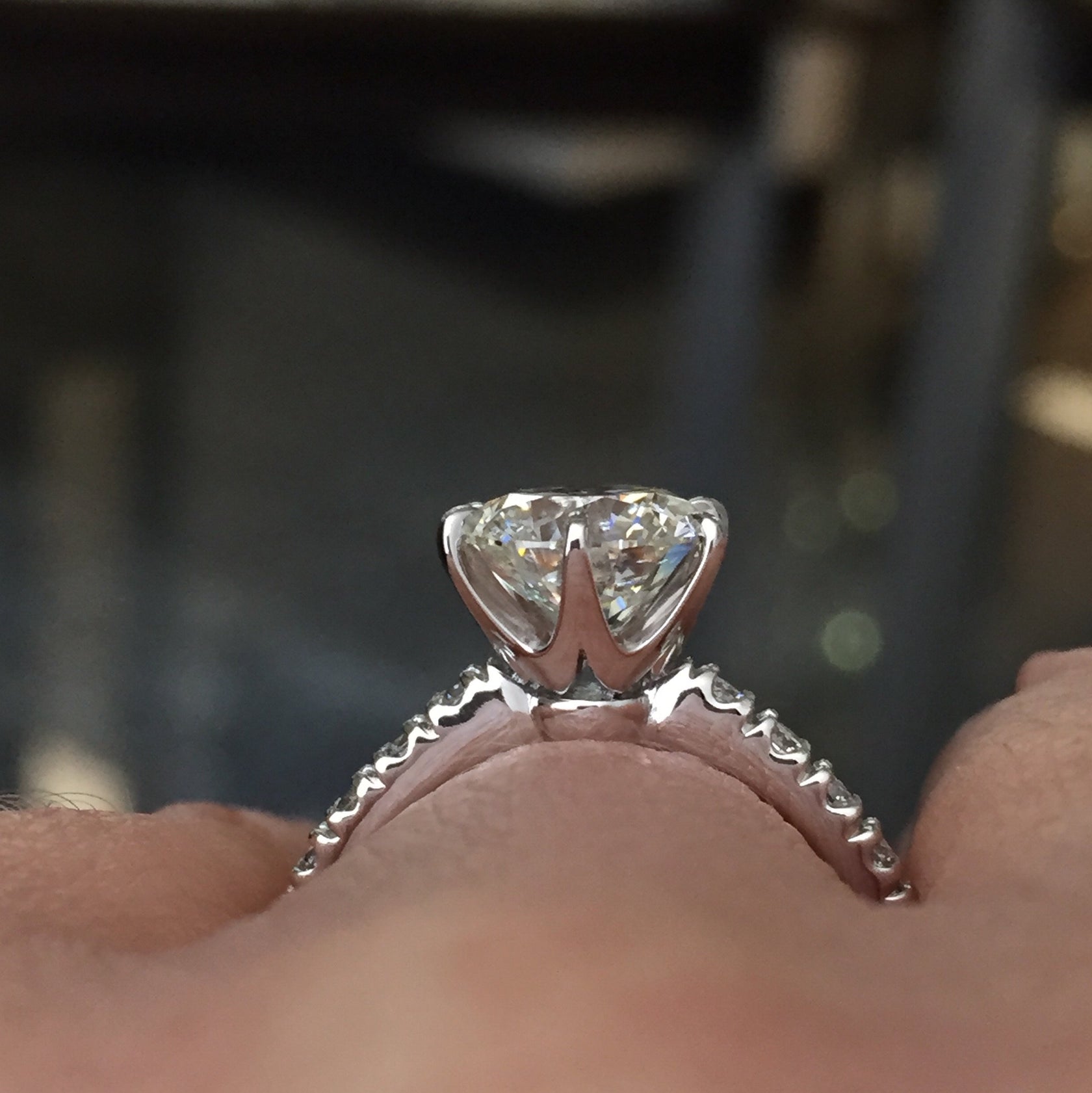 Bostonian Pave Solitaire Engagement Ring - Bostonian Designer Jewelry ...