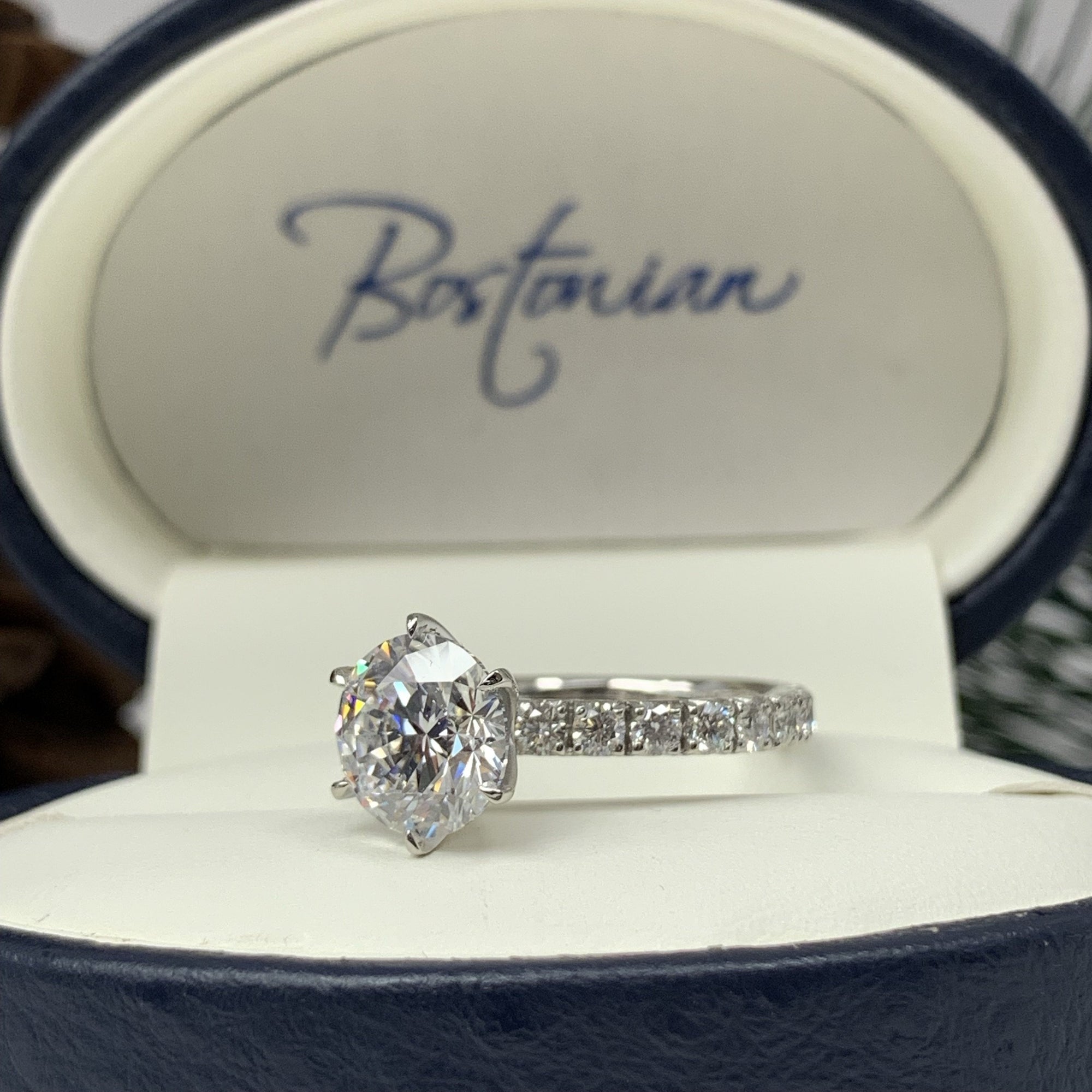 Bostonian Pave Solitaire Engagement Ring - Bostonian Designer Jewelry ...