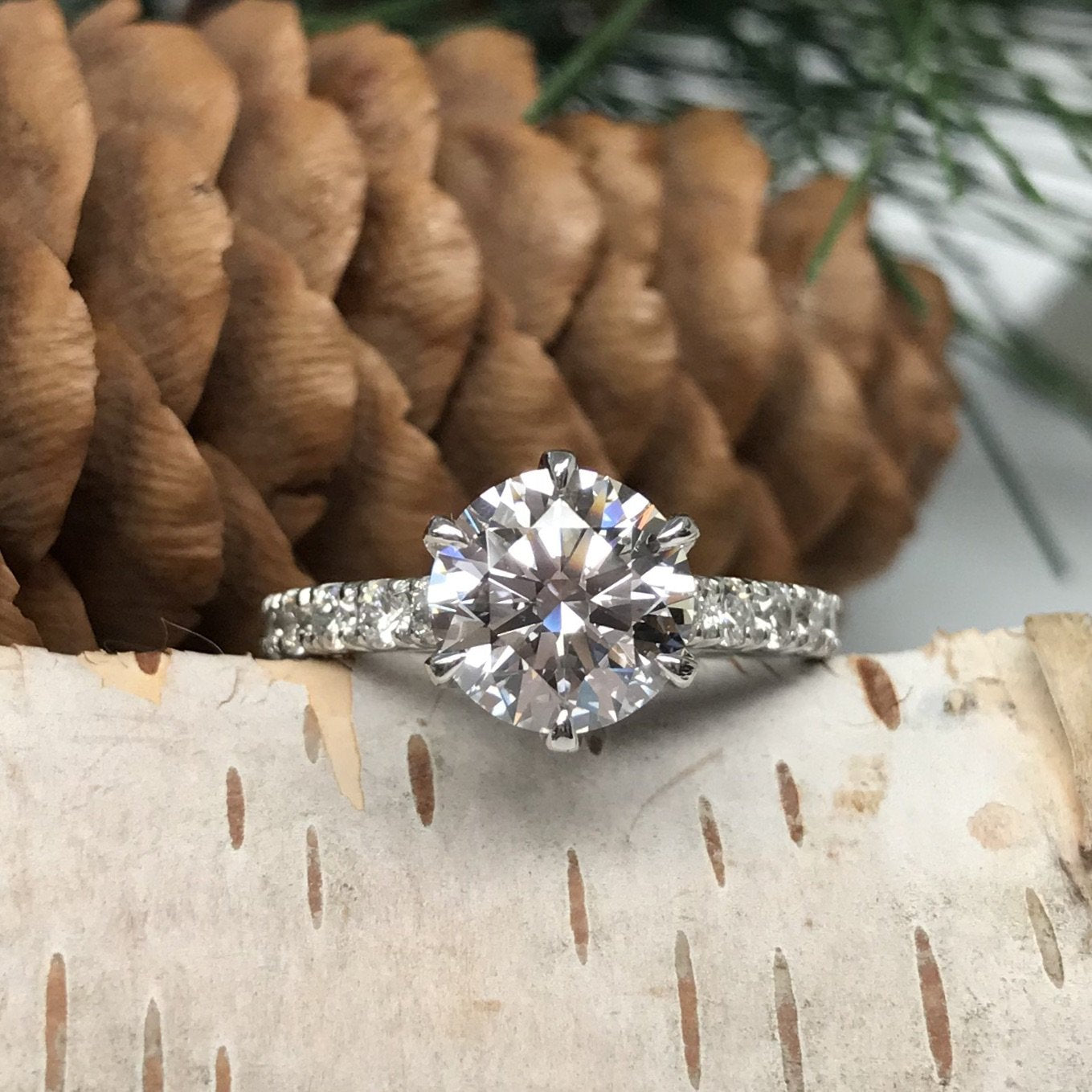 Bostonian Pave Solitaire Engagement Ring - Bostonian Designer Jewelry ...